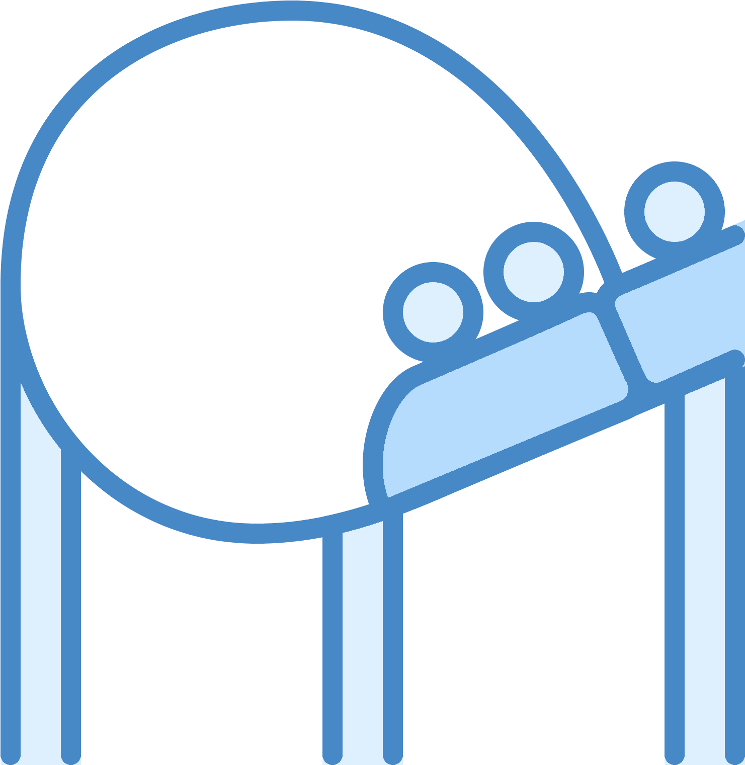 Download Roller Coaster Icon - Roller Coaster Icon Blue Png - Full Size ...