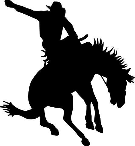 Download Transparent Bronco Rider Silhouette Picture In Black Vinyl ...