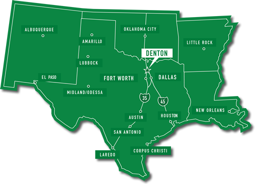 Download Map Of Unt Denton In Relation To Dfw Area - Unt On Texas Map ...