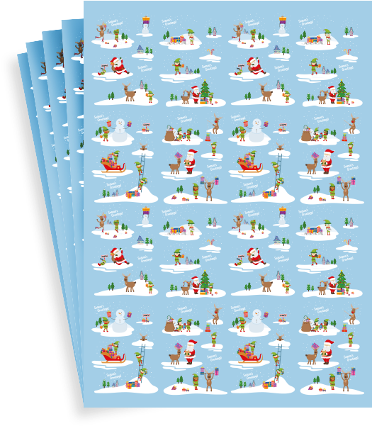 Download Season's Greetings Wrapping Paper - Cartoon - Full Size PNG ...