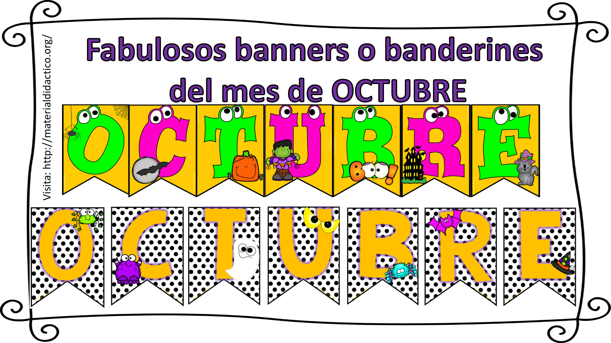Download Estos Fabuloso Banners O Banderines Del Mes De Octubre ...