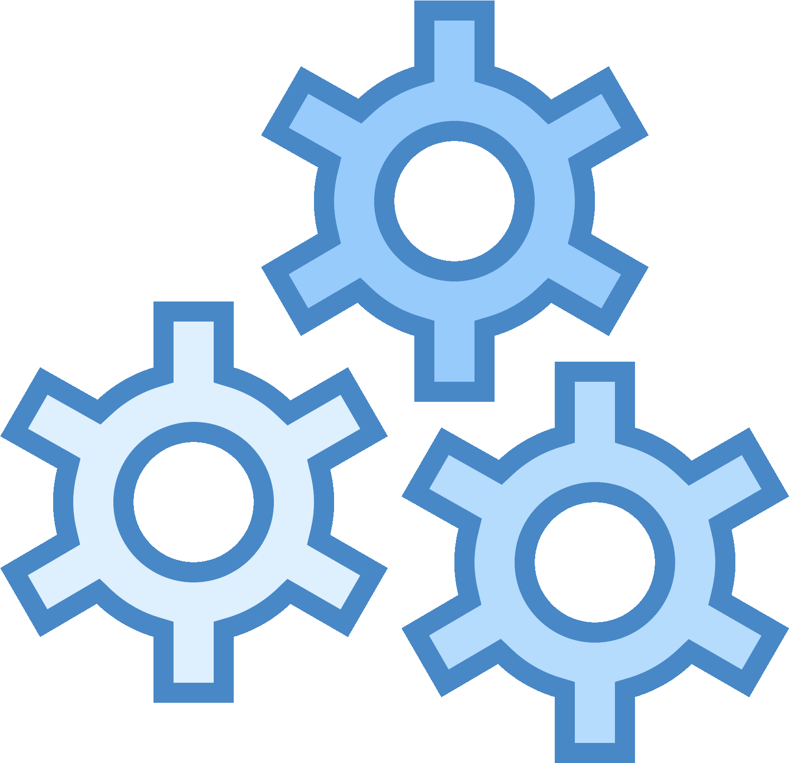 Download Transparent This Icon Has Three Gears In A Triangular Shape ...
