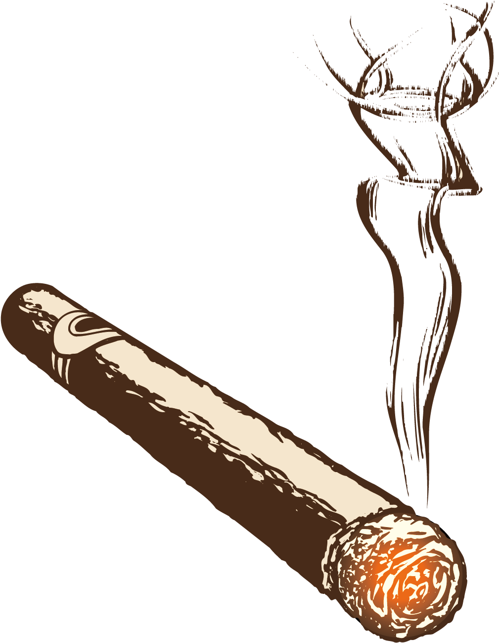 Download Cigarette Smoke Burning Handmade - Cigar Png - Full Size PNG ...
