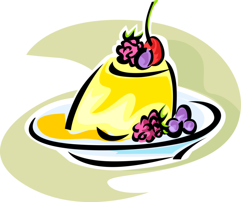 Download Vector Illustration Of Lemon Jello Mold Dessert With ...