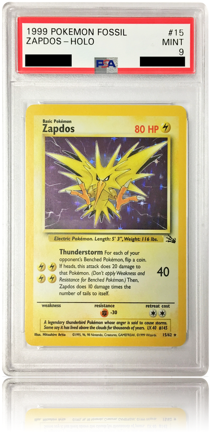 Download Psa 9 Zapdos 15/62 - Wizards Of The Coast Pokemon Fossil Rare Holo Zapdos - Full Size ...