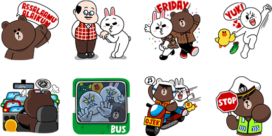 Download Line Sticker Characters - Full Size PNG Image - PNGkit