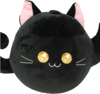 Download Cute Black Kitty Tea Pot Plush Toy - Transparent Cat Plushie ...