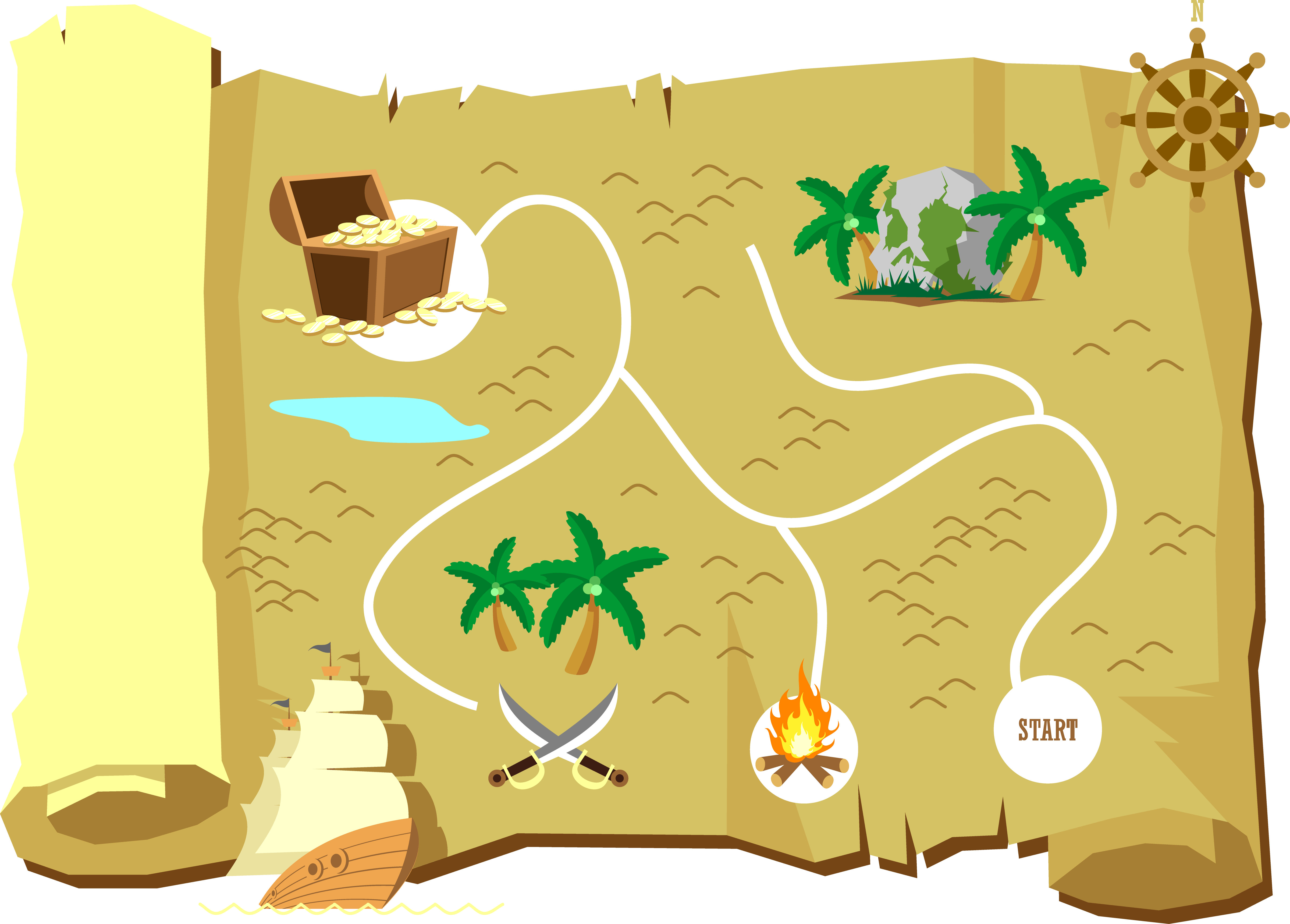 Download Island Map Looking For - Treasure Island Map Cartoon - Full ...