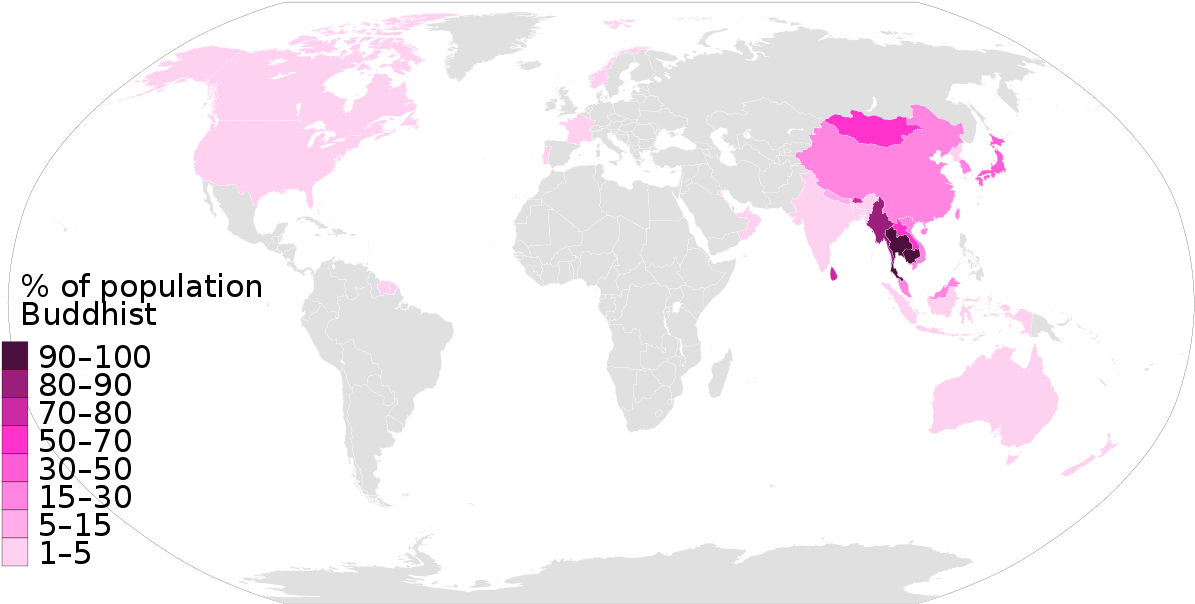 Download Buddhism Map Of The World - Full Size PNG Image - PNGkit