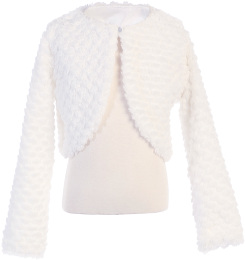 Download White Faux Fur Girls Bolero Jacket For Occasion Wear - Clothes ...