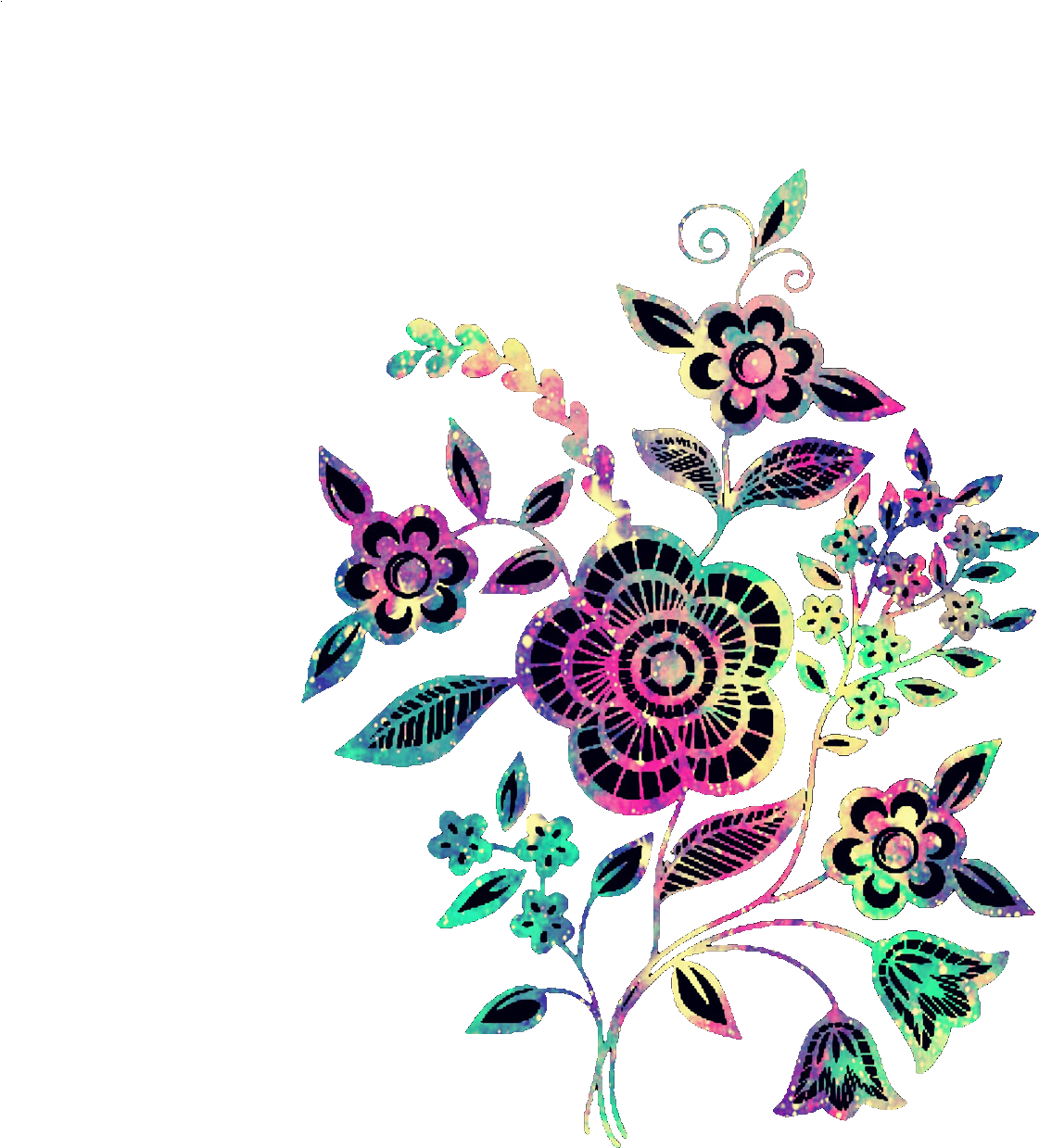 Download Ftestickers Glitter Sparkle Galaxy Flowers Colorful ...