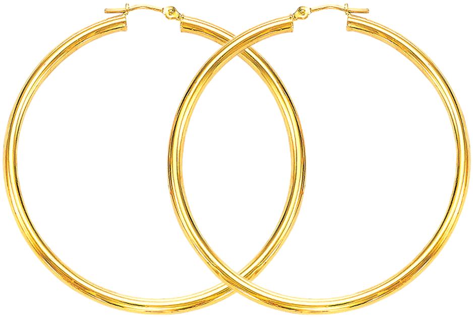 Download 14k White Gold Tubular Polished Hoops Hoop Earrings - Full ...