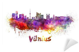 Download Art Print: Paulrommer's Vilnius Skyline In Watercolor, - Full ...