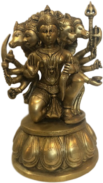 Download Brass Hanuman Hair Hl - 11" Unique Five Face Hanuman Statue ...