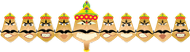 Download Transparent Ravan 10 Faces Png - PNGkit
