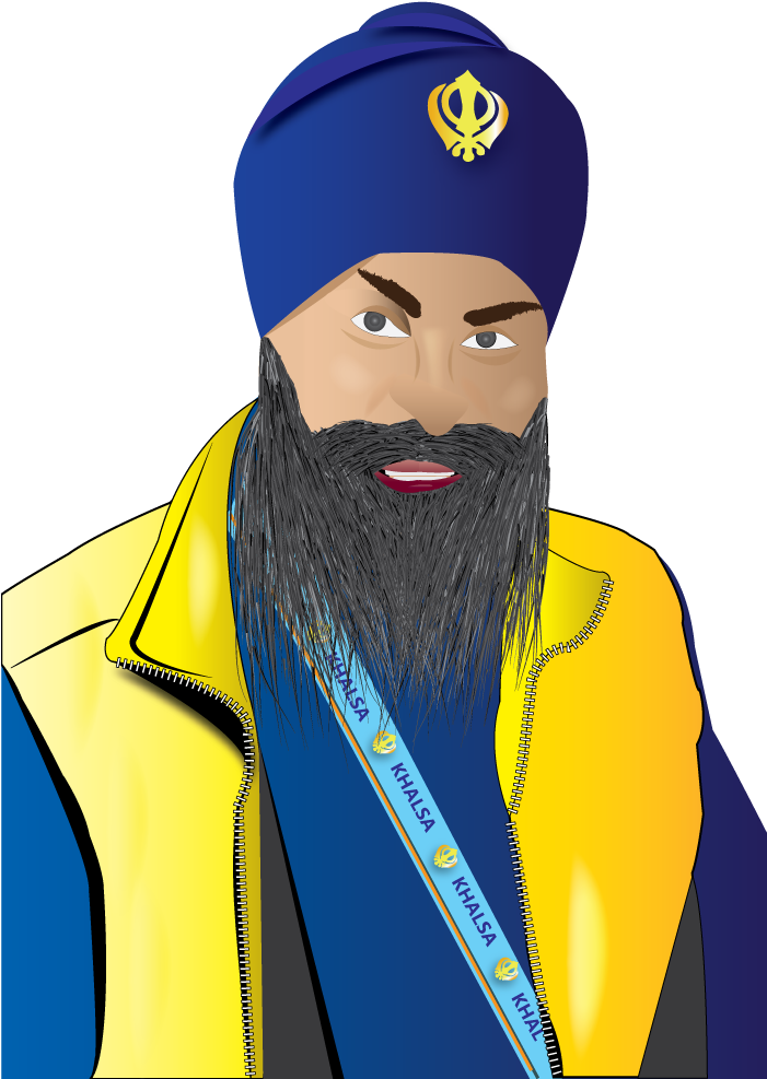 Download Vector Image Of Sardar Paul Singh - Turban - Full Size PNG ...