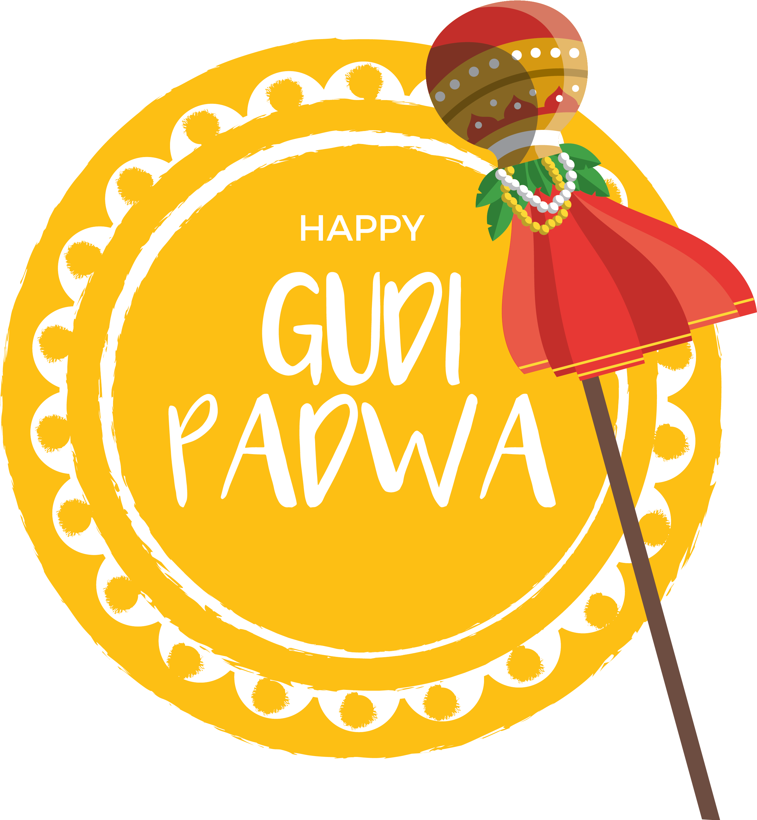 Download Gudi Padwa Greeting Card - Creative Gudi Padwa Png - Full Size ...