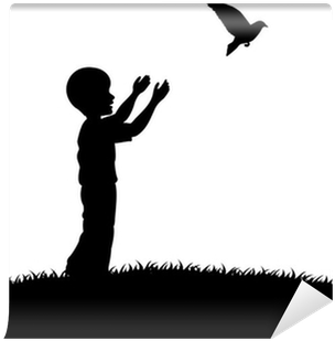 Download Little Boy Releasing A White Pigeon Wall Mural • Pixers® - Boy ...