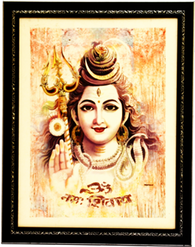 Download Lord Shiv Shankar Foil Printed Religious - Painting - Full ...