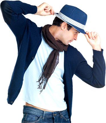 Download 1man - Mens Poses With Hat - Full Size PNG Image - PNGkit