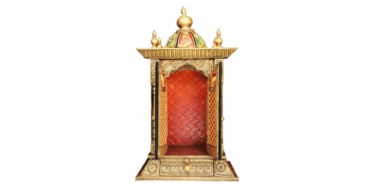Download Traditional Pooja Mandir With Closed Door And Decorated ...