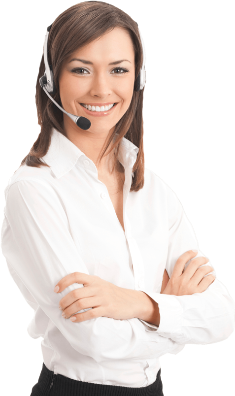 Download Cannon Printer Support - Woman With Headset - Full Size PNG ...