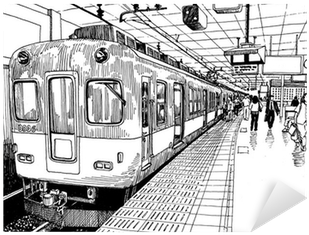 Download Japan Metro Train Station Platform In Osaka Drawing ...