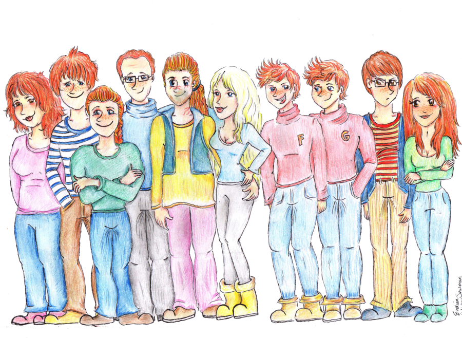 Download The Weasley Family By Eveliien On Deviantart - Full Size PNG ...