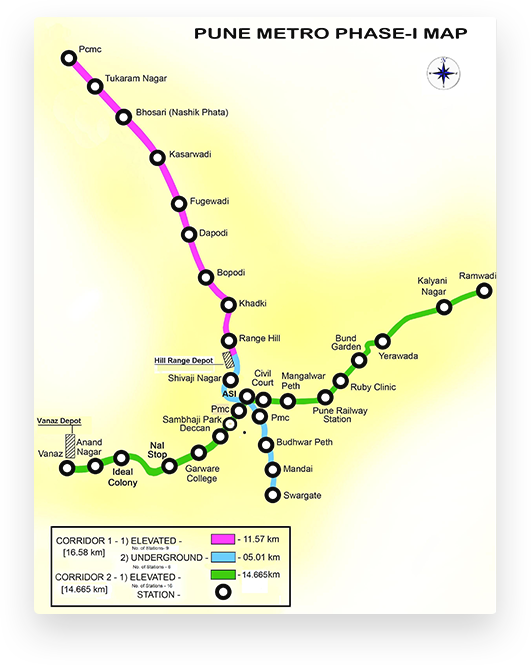 Download Transparent Pune Metro Route Map - PNGkit