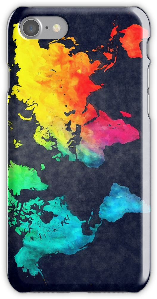 Download 'world Map Watercolor 6' Iphone Case By Jbjart - World Map ...