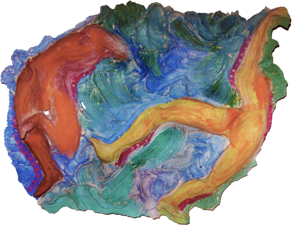 Download Swimmers - Clay - 14"x10" - Painting - Full Size PNG Image ...