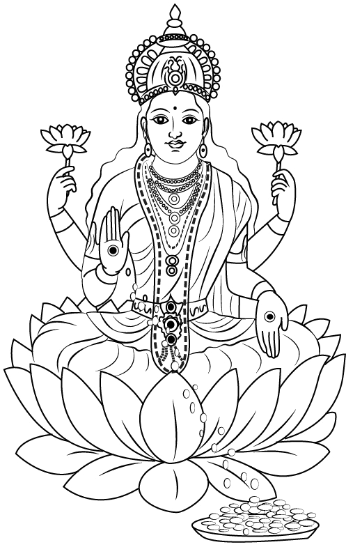 Download Ganesha Lakshmi Devi Transprent - Saraswati God Drawing ...