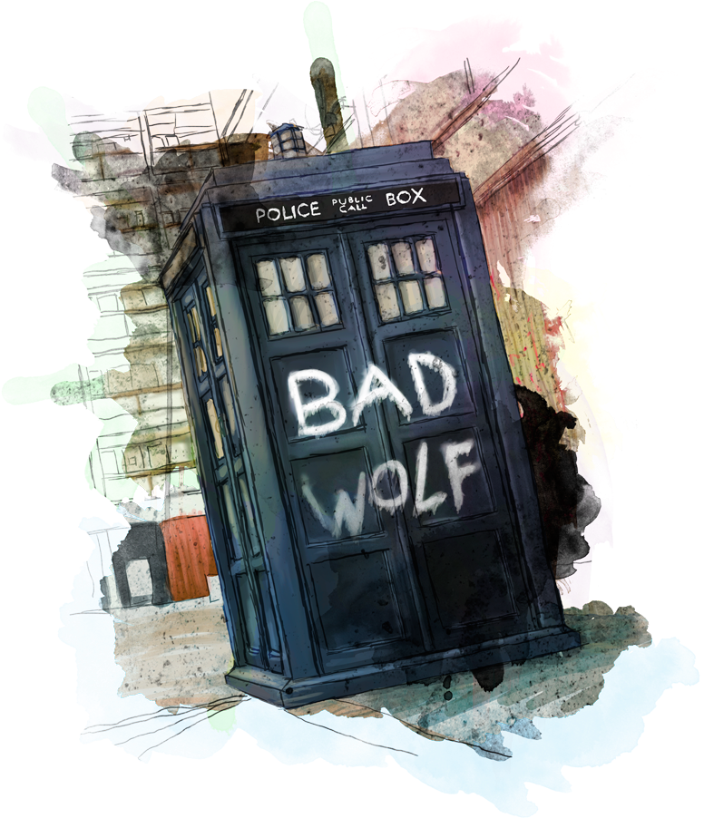 Download Semi-transparent Bad Wolf Tardis - Still Life - Full Size PNG ...