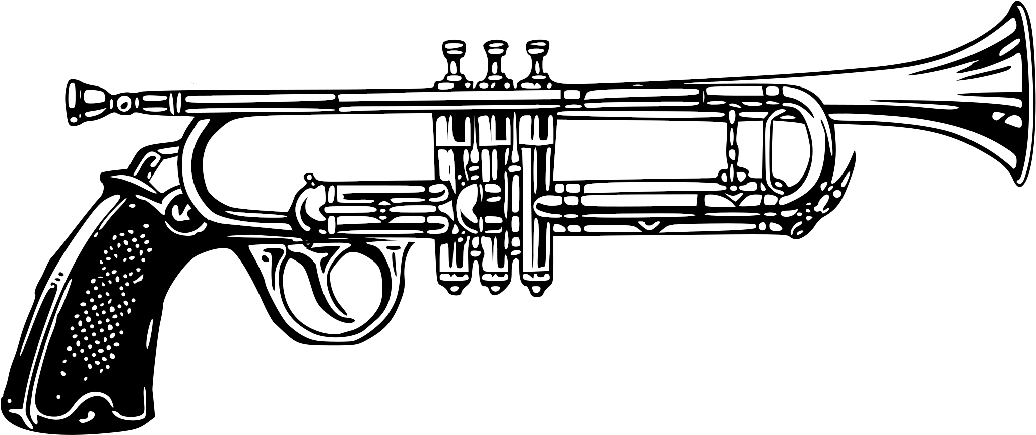 Download Trumpet Gun Vector File Image - Trumpet Gun - Full Size PNG ...
