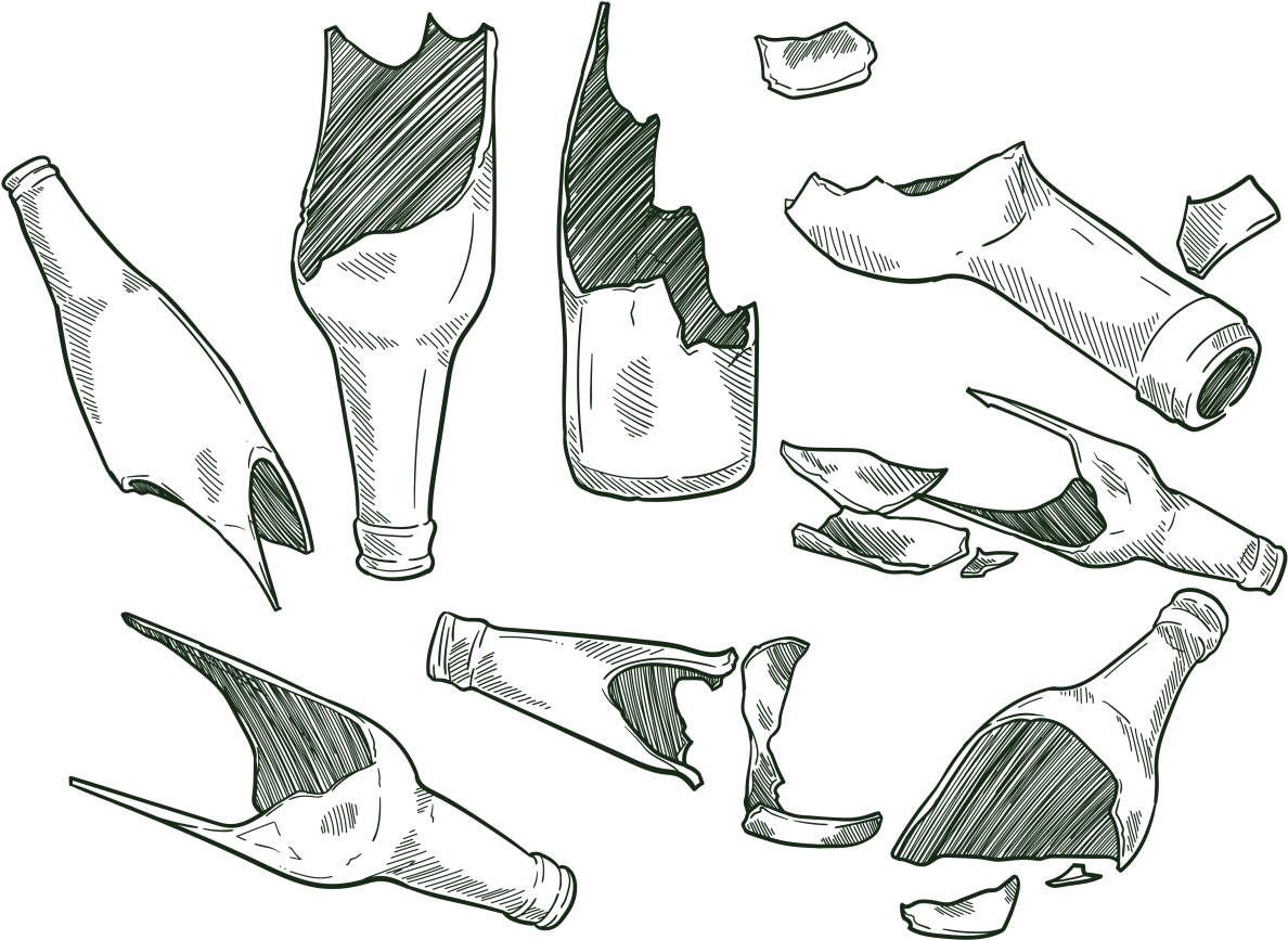 Download Broken Beer Bottle Drawing - Full Size PNG Image - PNGkit