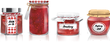 Download Collection Of Vector Glass Jars With Jam In A Realistic - Jam ...