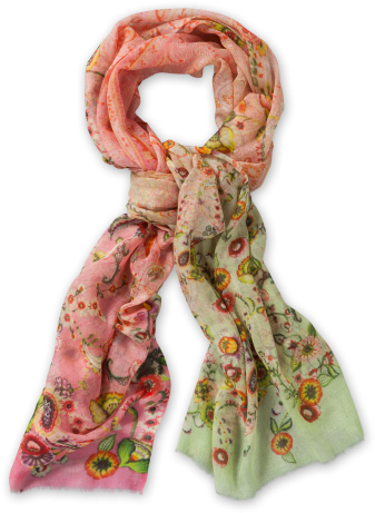 Download Oilily Scarf Gradient Flowers Pink - Scarf - Full Size PNG ...