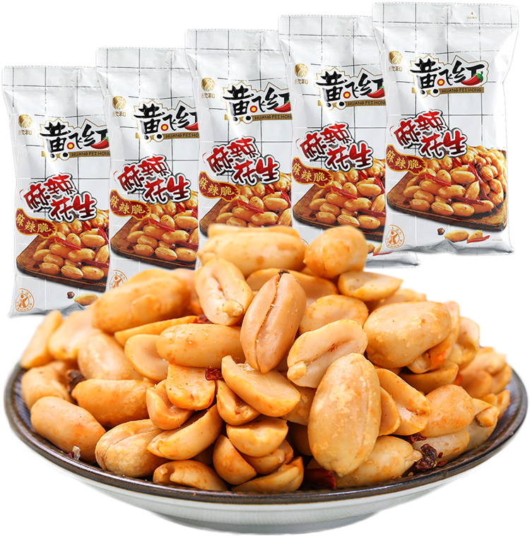Download Huang Feihong Spicy Peanuts 210g * 5 Bags Huang Feihong - Full Size PNG Image - PNGkit