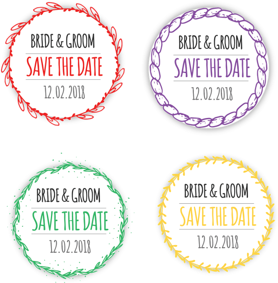 Download Decorative Wedding Invitation Floral Wreath Badge, - Bash Save ...