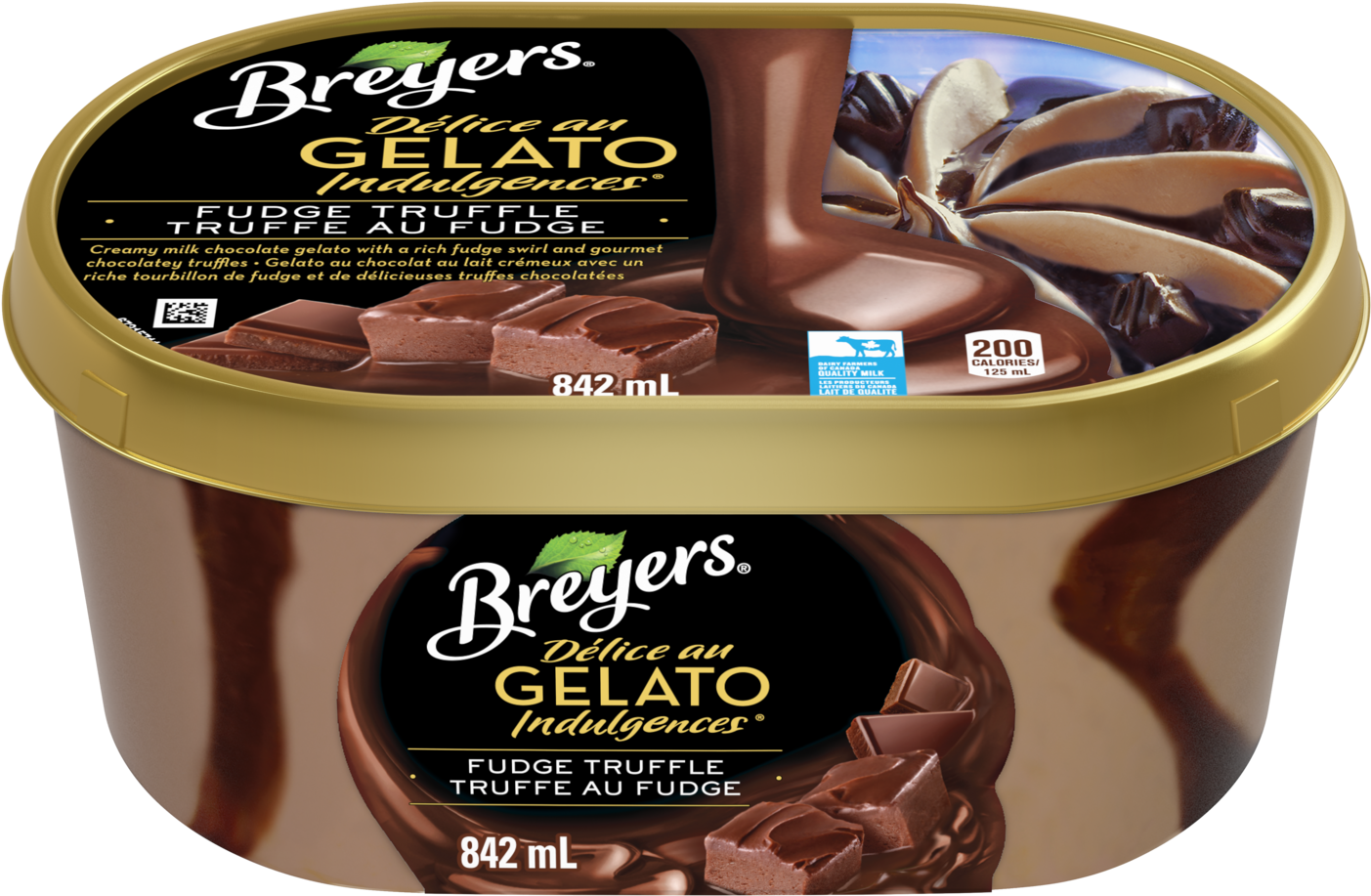 Download Breyers Fudge Truffle Gelato Indulgences 842ml Front - Breyers ...