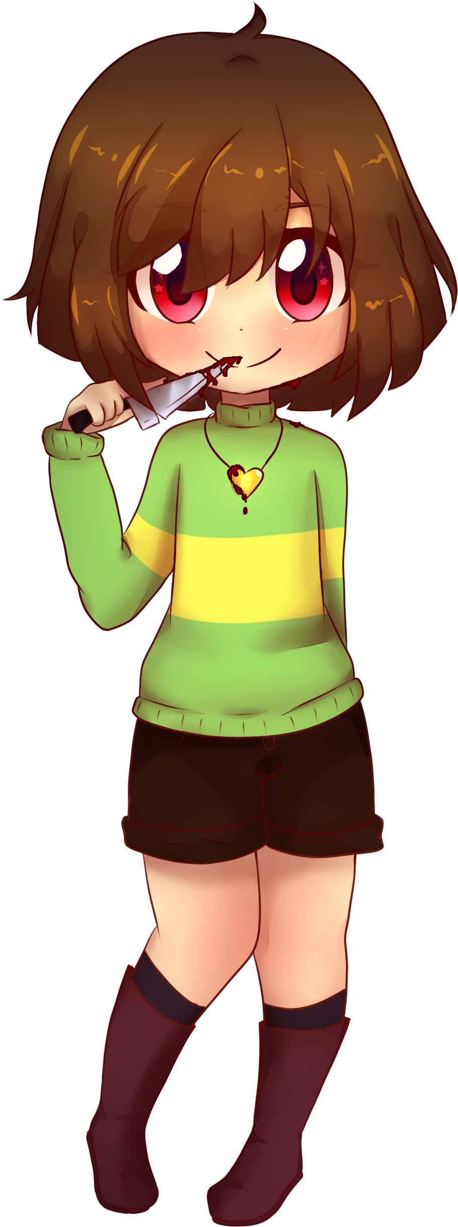 Download Undertale - Chara Undertale Chibi - Full Size PNG Image - PNGkit