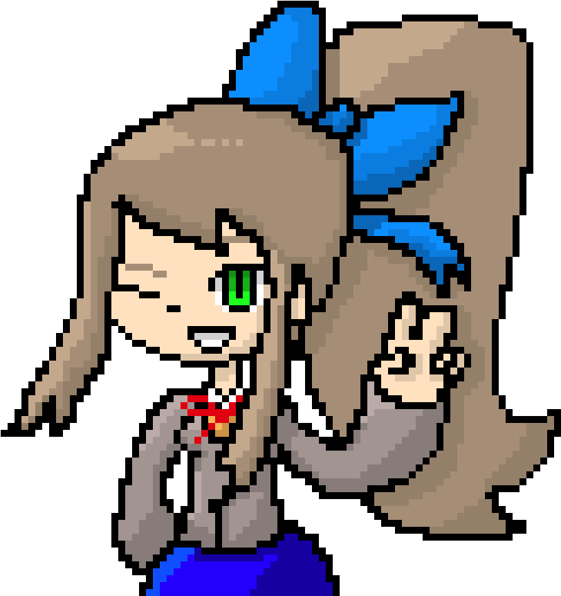 Download Monika - Cartoon - Full Size PNG Image - PNGkit