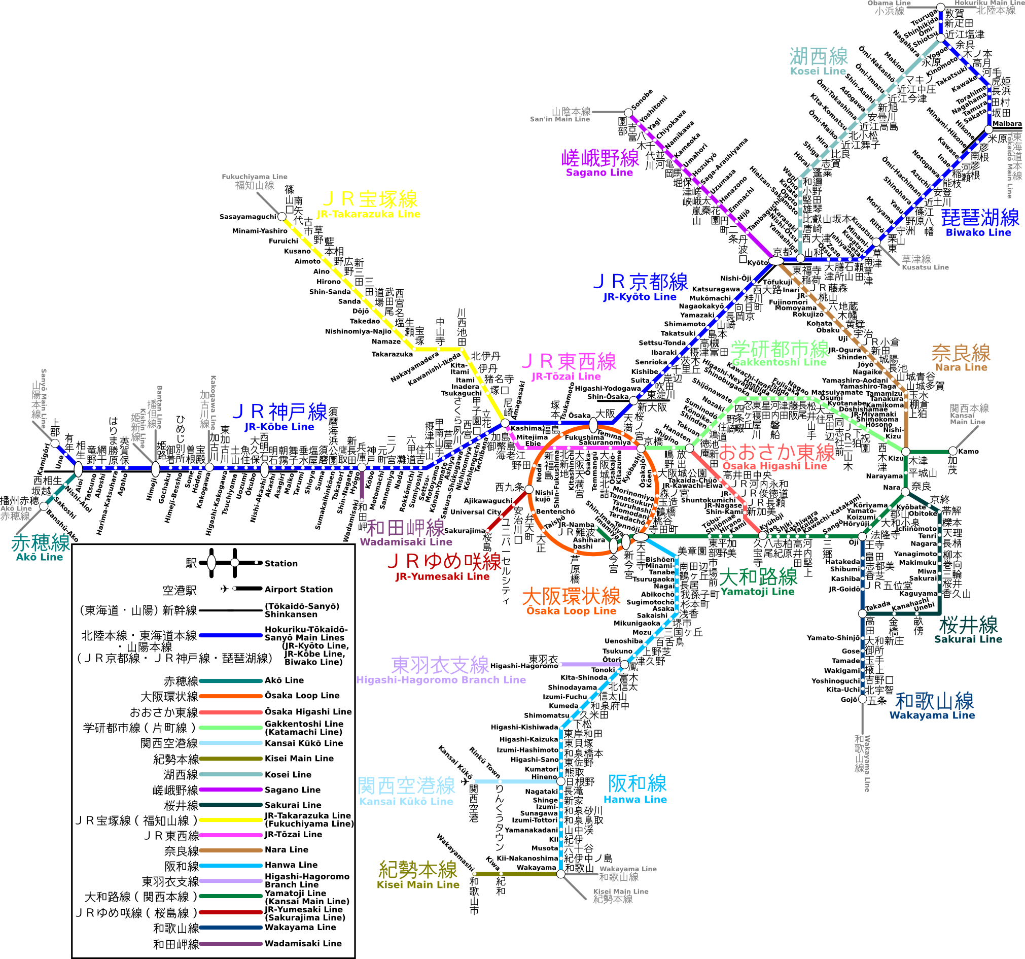 Download Jr West Urban Network - West Japan Railway Map - Full Size PNG ...