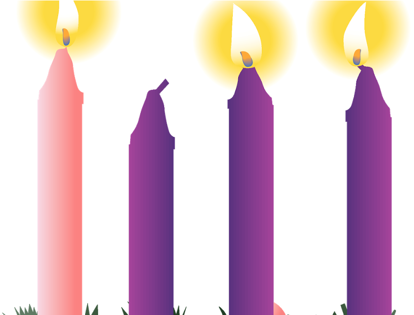 Download Two Advent Candles Lit - Full Size PNG Image - PNGkit