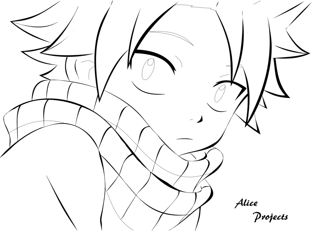 Download Natsu Drawing Dragneel - Line Art - Full Size PNG Image - PNGkit