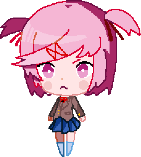 Download Ddlc - Natsuki Chibi - Full Size PNG Image - PNGkit