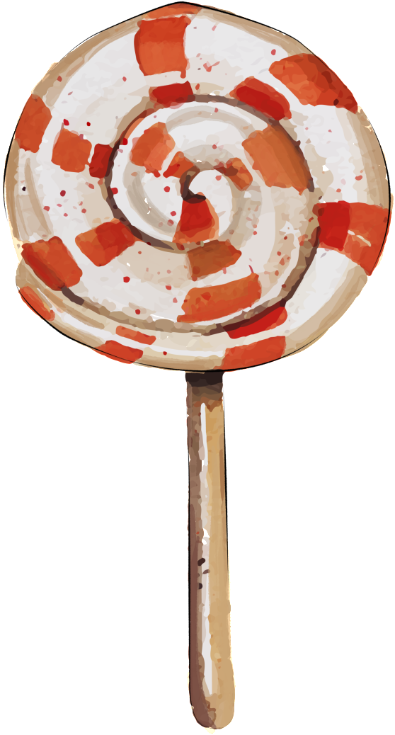 Download Red And White Watercolor Hand-painted Candy Transparent ...