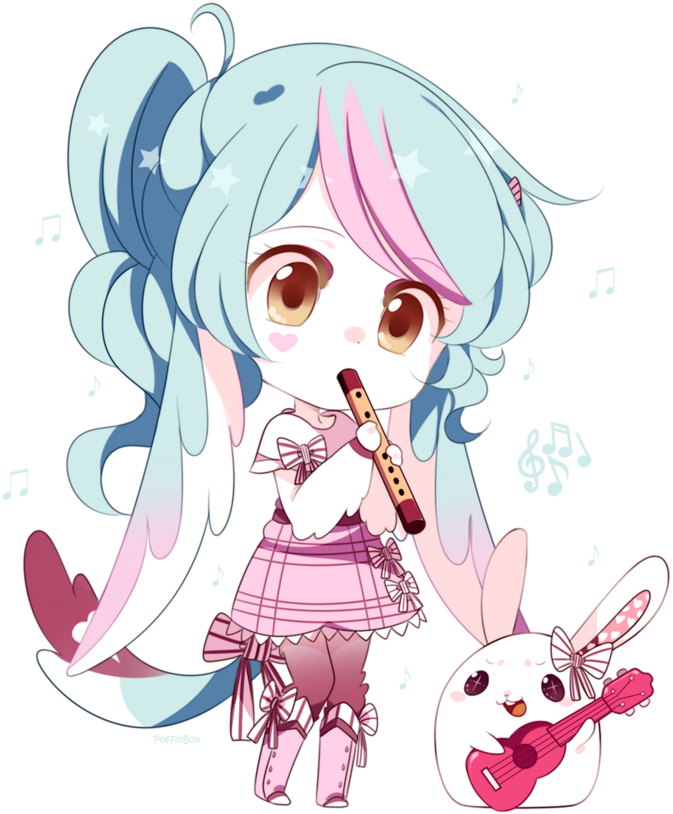 Download Drawn Flute Chibi - Chibi And Flute - Full Size PNG Image - PNGkit