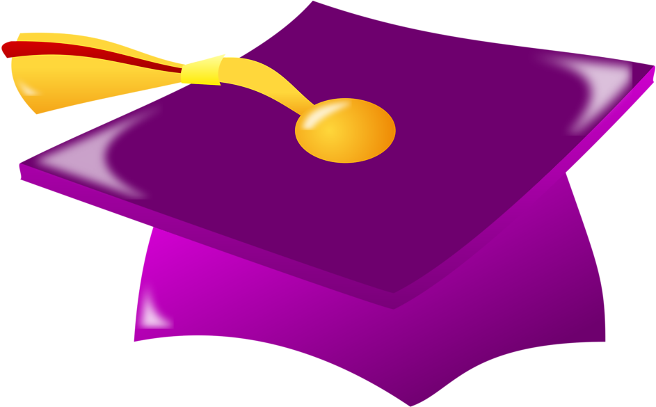Download Transparent Graduation Clipart - Purple And Yellow Graduation ...