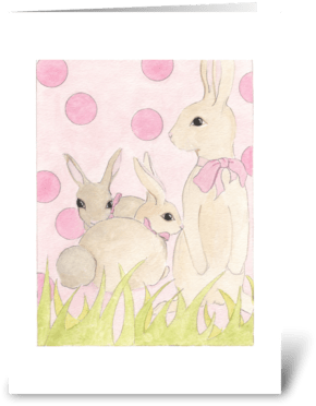 Download Polka Dot Bunnies 2 Greeting Card - Easter - Full Size PNG ...